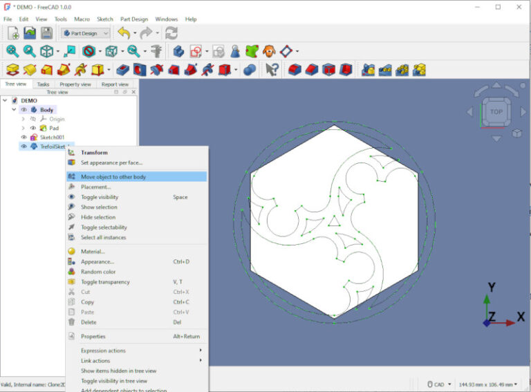 Importing a Decorative SVG file into FreeCAD | Blue Paper Technology LLC
